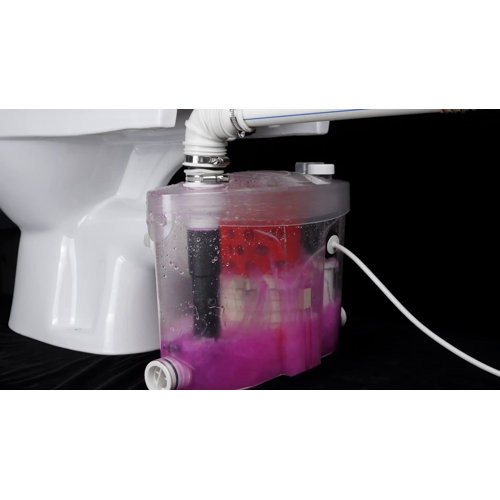 SUPERFLO Upflush Toilet for Basement-Macerating Toilet with 600W Macerator Pump with 4 Water ...